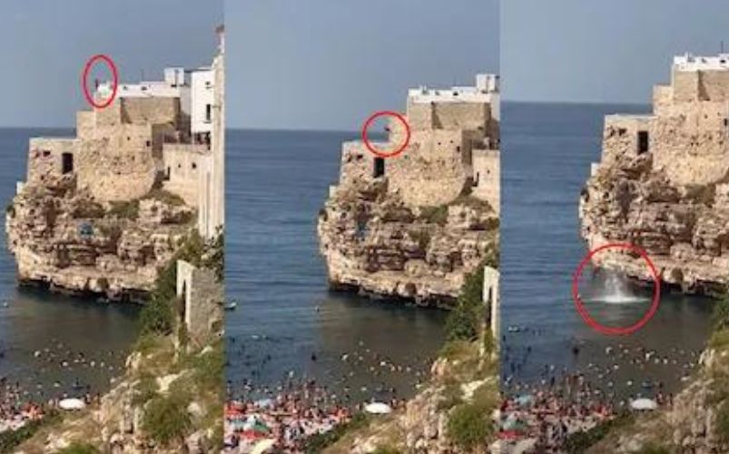 Tuffo illegale da 32m a Polignano a Mare - La Ragione